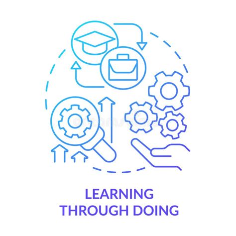 Learning Through Doing Blue Gradient Concept Icon Stock Vector