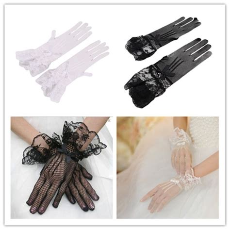 Ruby Paradise Shopถุงมือชุดแต่งงานเจ้าสาวถุงมือลูกไม้ถุงมือตาข่าย