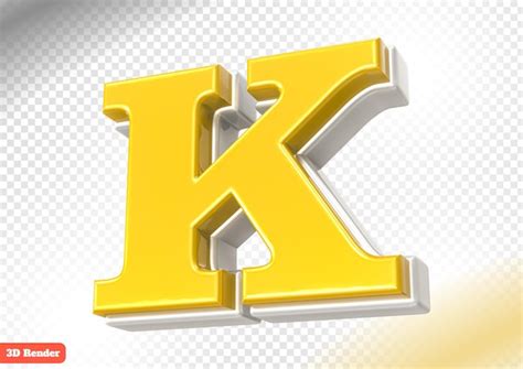 Representación 3d de oro de fuente k Archivo PSD Premium
