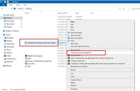 Sophos Cde Hướng Dẫn Sử Dụng Tính Năng “password Protect Files For