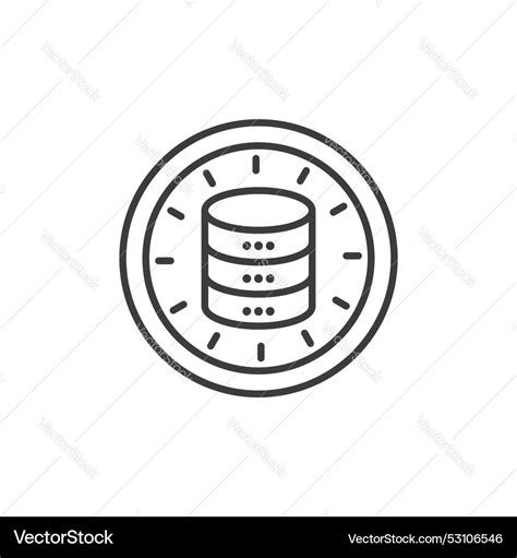Real Time Data Line Icon Isolated On White Vector Image