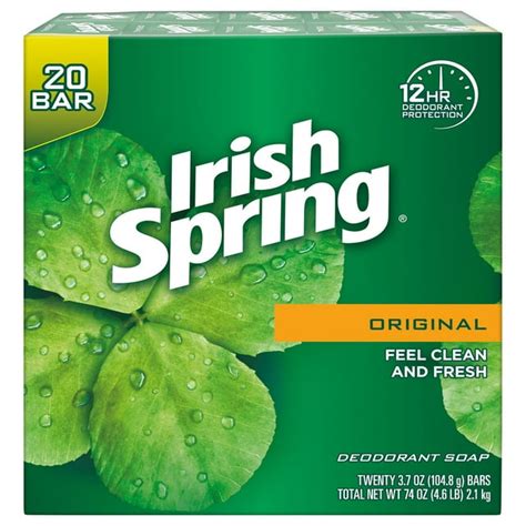 Irish Spring Original Clean Bar Soap For Men 4 Ounce Pack Of 20