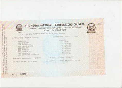 Kcse Certificate Pdf
