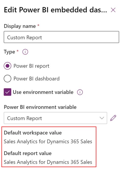 创建或编辑 power bi embedded 系统仪表板 power apps microsoft learn