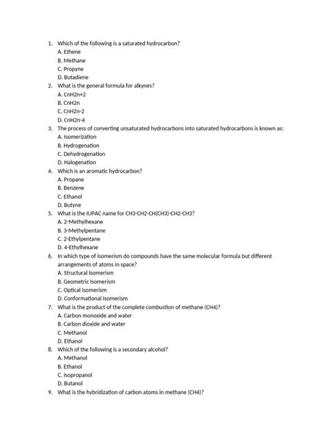 Ss3 First Term Chemistry Exam Pdf Alkene Alkane