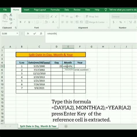 Tip Split Date Into Day Month And Year Excel Exceltips Exceltutorial Youtube