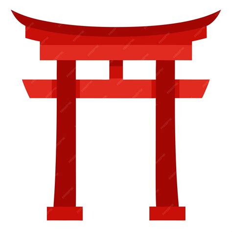 Torii Gate Vector On White Background Premium Ai Generated Vector