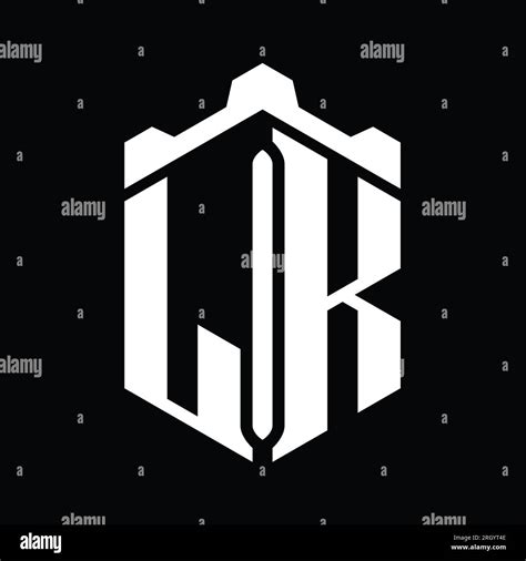 Lk Letter Logo Monogram Hexagon Shape With Crown Castle Geometric Style