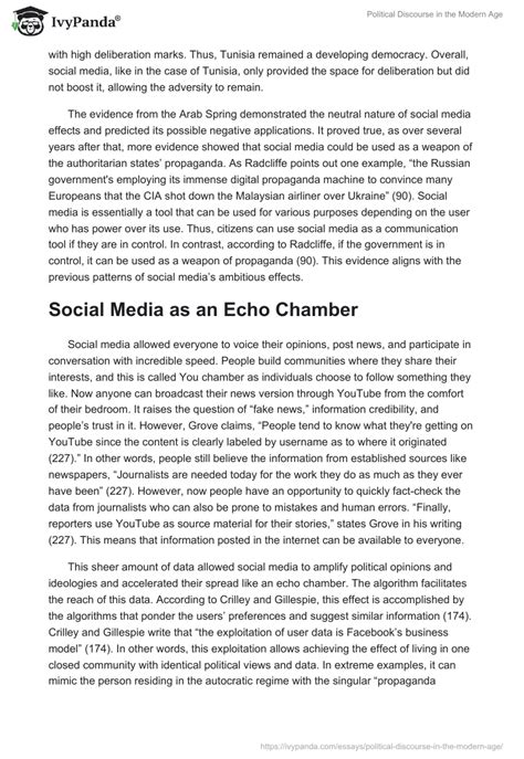 Political Discourse In The Modern Age 1187 Words Essay Example