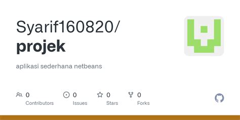 Github Syarif160820projek Aplikasi Sederhana Netbeans