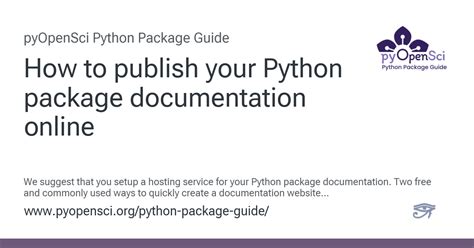 How To Publish Your Python Package Documentation Online — Python
