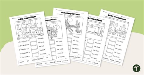 Preposition Practice Worksheets Teach Starter