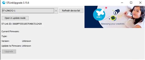 Solved Cubeprogrammer Current Firmware Unknown Stmicroelectronics Community