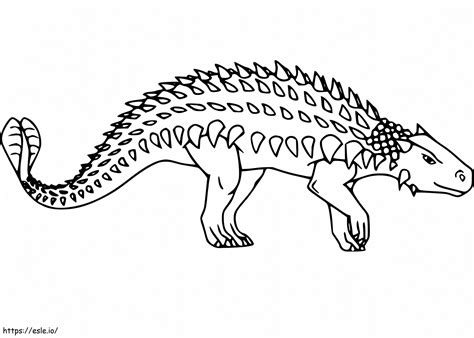 Ankylosaurus Walking Coloring Page