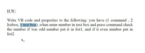 Solved Hw Write Vb Code And Properties To The Following