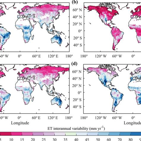 Spatial Distributions Of The Interannual Variability In Et Derived From Download Scientific
