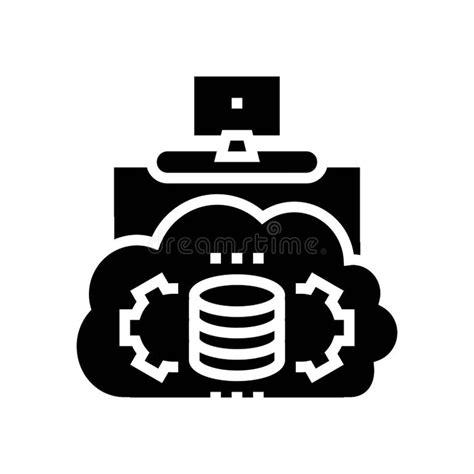Serverless Architecture Software Glyph Icon Vector Illustration Stock