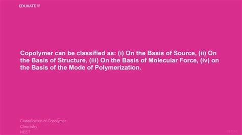 Classification Of Copolymer… Chemistry In Hindi