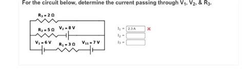 Solved For The Circuit Below Determine The Current Passing Chegg