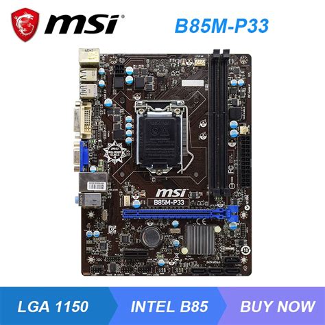 MSI B85M P33 LGA1150 B85M PC Desktop Motherboard Intel B85 DDR3 32G E3 ...