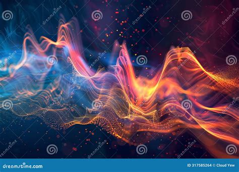 Artistic Visualization Of Sound Wave Patterns In A Dynamic And