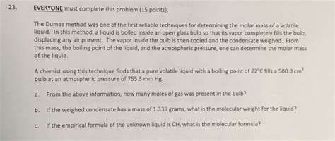 Solved The Dumas Method Was One Of The First Reliable