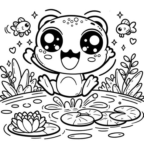 Coloriage Chat Kawaii