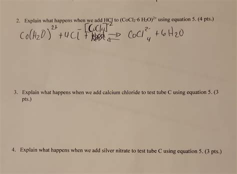Solved 2 Explain What Happens When We Add HCl To Chegg Com