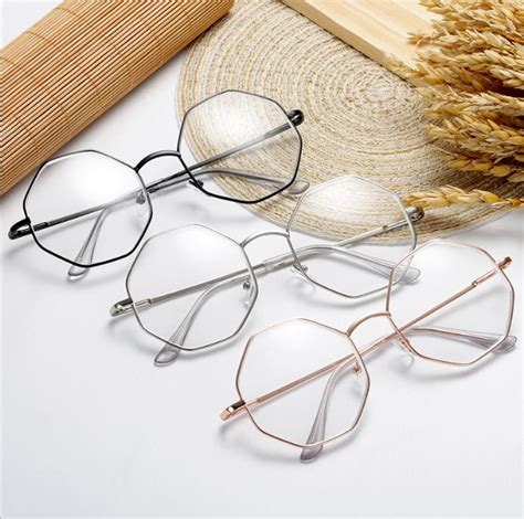 Mens Womens Retro Clear Lens Eyeglass Frames Designer Octagonal Polygon Glasses Retro Eye