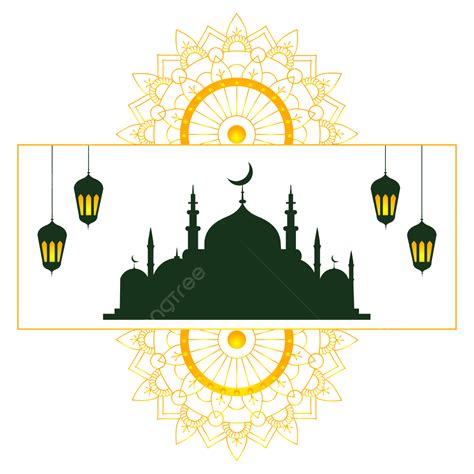 Vector Evento Islámico Isra Miraj Diseño De La Mezquita Con Mandala PNG