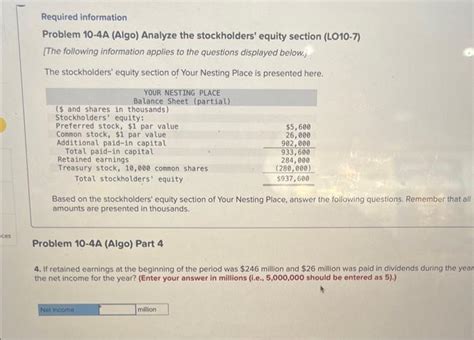 Solved Required Information Problem 10 4a Algo Analyze The