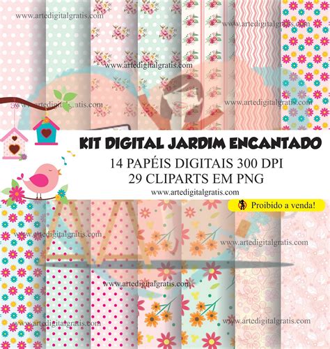 KIT DIGITAL JARDIM ENCANTADO DOWNLOAD Arte Digital Grátis