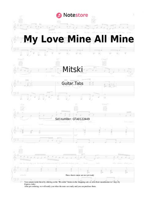My Love Mine All Mine Tabs Guitar Mitski In Note Guitar