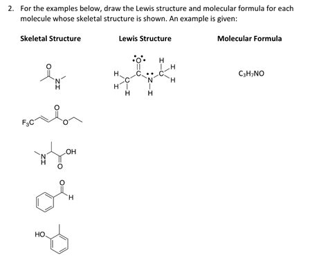 Solved For The Examples Below Draw The Lewis Structure And