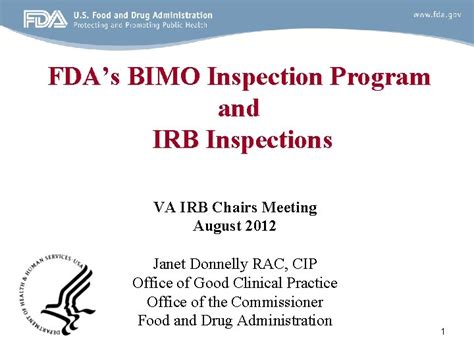 Fdas Bimo Inspection Program And Irb Inspections Va