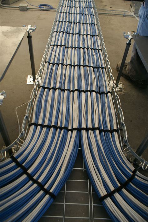 Running Ethernet Cat 6 Cables Through Wire Racks Getting Ready To Install Computer Setup