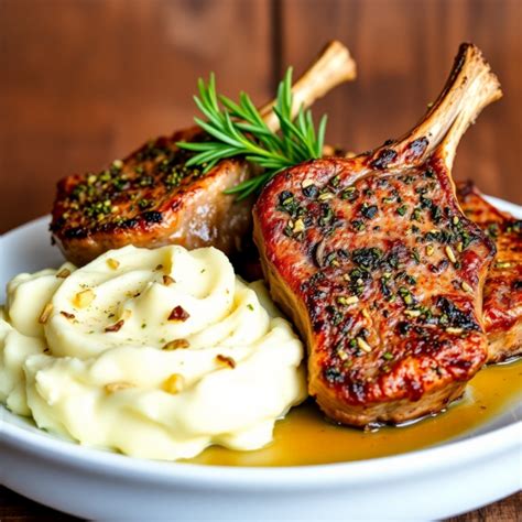 Herb Crusted Lamb Chops With Garlic Mashed Potatoes Recipe Cookaifood