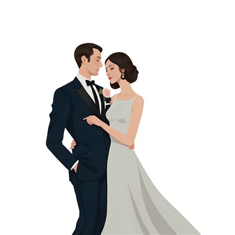 Boda Pareja Dibujos Animados Ilustración Boda Vestido Novio Y Novia