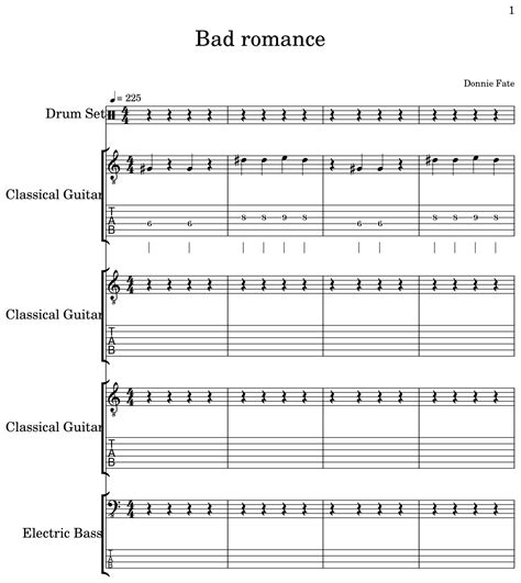 Bad Romance Electric Guitar Chords At Palmer Ellerbee Blog