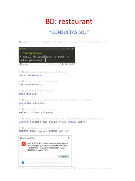 Bd Restaurant Consultas Sql 27 Nov Pdf Sql Recuperación De