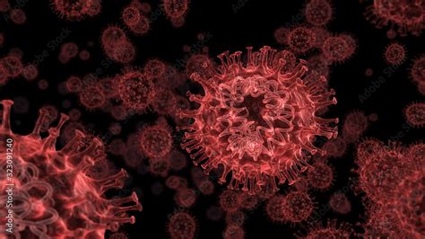 Virus Flow With Rna Black Background Stock Illustration Adobe Stock