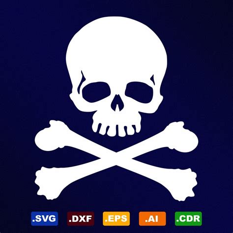 Skull Crossbones Svg Dxf Eps Ai Cdr Vector Files For Silhouette
