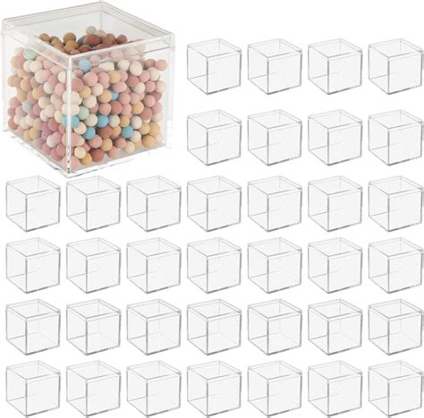Timcorr 36pcs Mini Clear Acrylic Boxessmall Clear Boxes