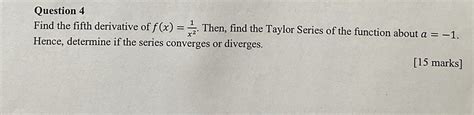 Solved Question 4find The Fifth Derivative Of Fx1x2