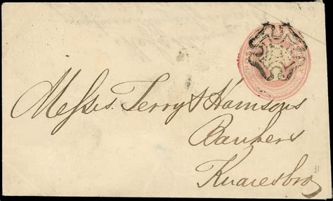 Gb 1843 Sgse2 Postal Stationery 1d Pink Envelope Black Mc Stanley