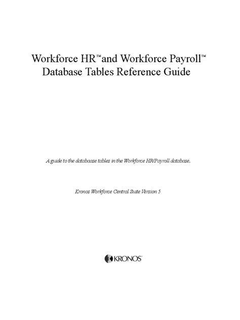 Kronos Database Reference Guide Pdf Data Type Integer Computer Science