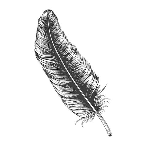 Premium Vector Detailed Handdrawn Feather Sketch