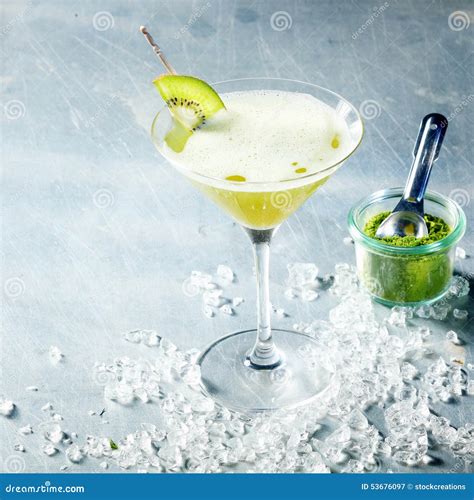 Matcha Green Tea Cocktail Stock Image Image Of Cocktail 53676097