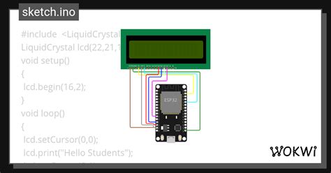 Lcd To Print Hello Wokwi Esp32 Stm32 Arduino Simulator
