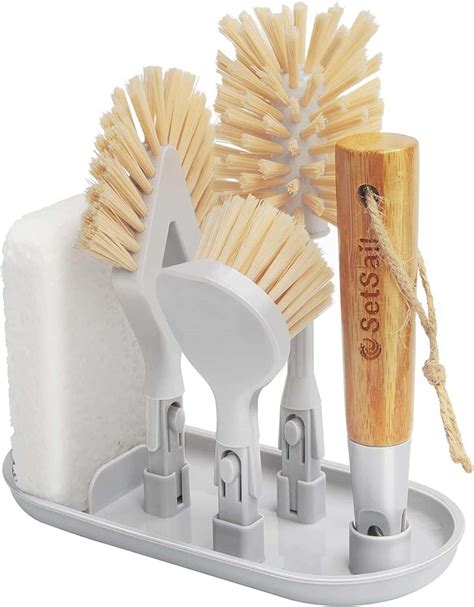 Dish Brush Set With Storage Holder 4in1 Kitchen Cleaning Brush Set